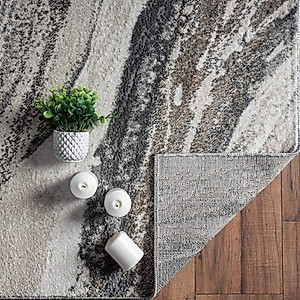 LUXE WEAVERS Lagos Collection 7983 Grey 8x10 Art Deco Area Rug