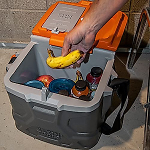 Klein Tools 55600 Work Cooler, 17-Quart Lunch Box Holds 18 Cans, Keeps Cool 30 Hours, Seats 300 Lb, Tradesman Pro Tough Box