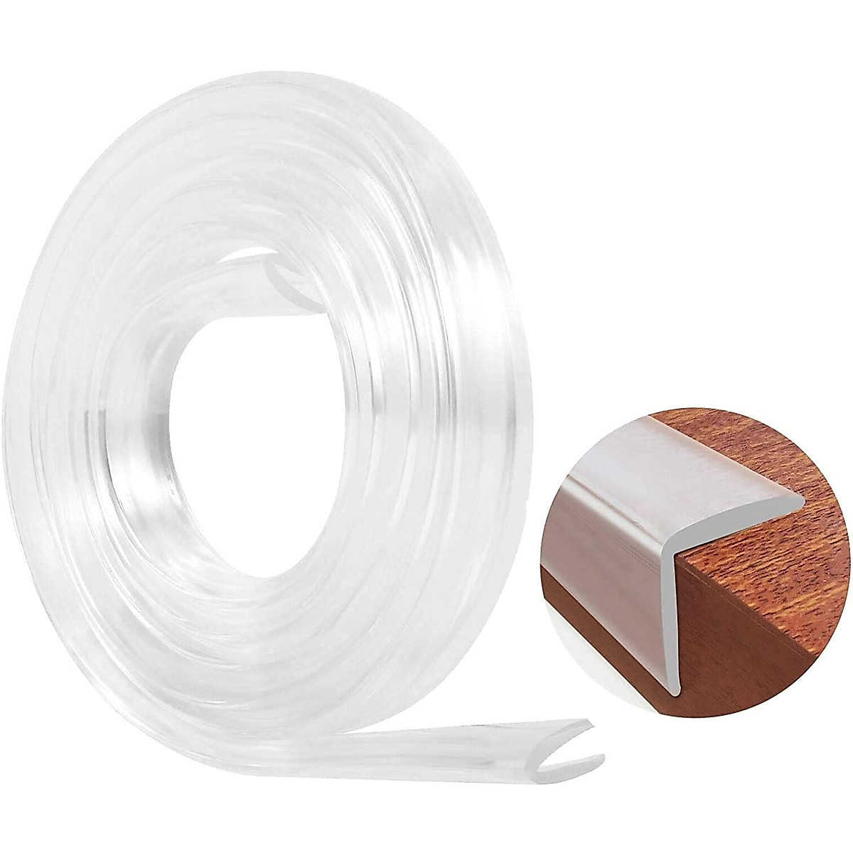 Pretaped Silicone Edge Protectors, Edge Corner Protectors Guards Baby Proofting, Furniture Table Edge Protectors Soft Silicone Bumper Strip for Cabinets, Tables, Drawers 1.5CM*1.5CM Wide 3.3FT Long