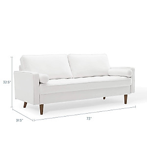 Modway EEI-3764-WHI Valour Performance Velvet Sofa, White