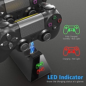 PS4 Controller Charger, DOBE Controller Charging Dock Station with LED Light Indicators Compatible with PS4/PS4 Slim/PS4 Pro Controller