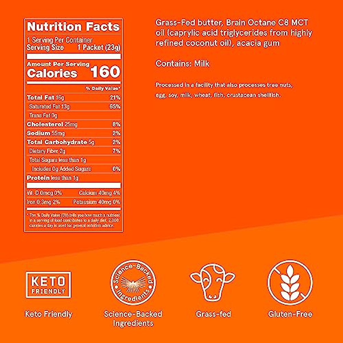 Bulletproof InstaMix Original Unflavored Keto Coffee Creamer Packets, Pack of 14, Powdered Grass-Fed Butter and Brain Octane C8 MCT Oil