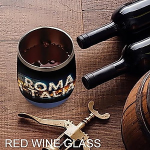 Roma Italia Funny Wine Tumbler 12 Oz Stainless Steel Insulated Mug Double Wall Water Cup with Lid