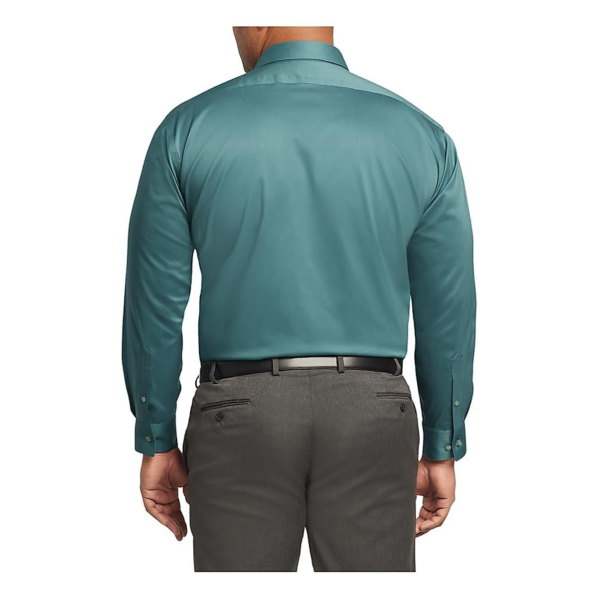 Van Heusen Men's Big & Tall Fit Dress Shirt Ultra Wrinkle Free Flex Collar Stretch (Big and Tall), Moss Green, 19" Neck 37"-38" Sleeve