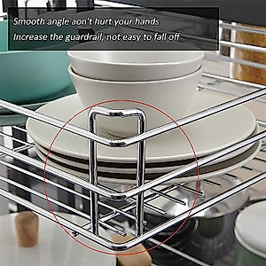 YEKIM Corner Pull Basket, Multifunctional Kitchen Cabinet Blind Corner Pull-Out Organizer, Household Rotating Storage Bottle Rack with Soft Close, Kitchen Storage Basket,A