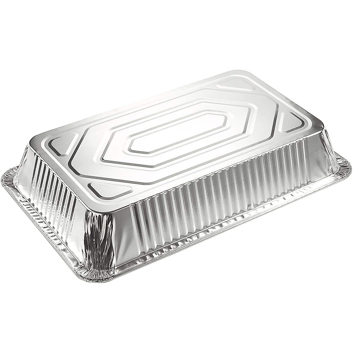 Nicole Fantini Full Size Deep Aluminum Pan With No Lids for Baking, Serving, Roasting, Broiling, Cooking - L. 20 3/4" x W. 12 4/5" x D. 3 1/5" (10)