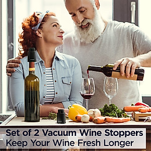 Deiss LUX [2 PCS] Wine Bottle Stopper, Reusable Wine Stoppers For Wine Bottles, Vacuum Wine Preserver with Date Markers Wine Stopper, Wine Saver to Keep Wine Really Fresh, Best Gift Wine Accessories