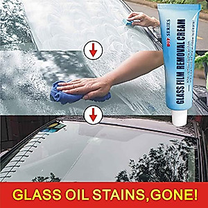 Car Glass Oil Film Cleaner, Car Glass Oil Film Remover, Glass Film Removal Cream, Car Windshield Oil Film Cleaner, Glass Stripper Water Spot Remover, Windshields Cleaning Liquid (5PCS)