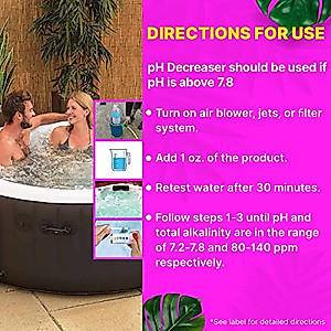 AquaDoc pH Decreaser - pH Down for Hot Tub Spa - Hot Tub Chemicals pH Decreaser pH For Hot Tub And Spa - Spa Down And pH Minus Chemicals - for Indoor & Outdoor Hot Tub Maintenance - Hot Tub pH Reducer