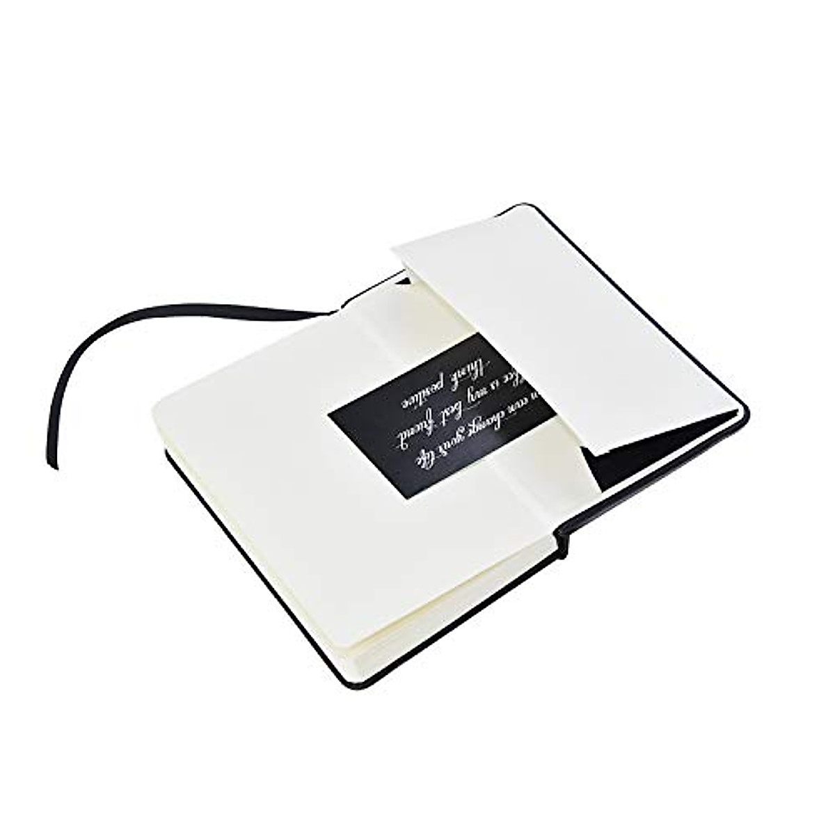 2-Pack Pocket Notebook Pocket Size 3.5" x 5.5" Hardcover Bound Journal Blank Paper Mini Notepad with Pen Holder Inner Pocket Black Leather Bound for Journal Sketchbook Composition Notebook