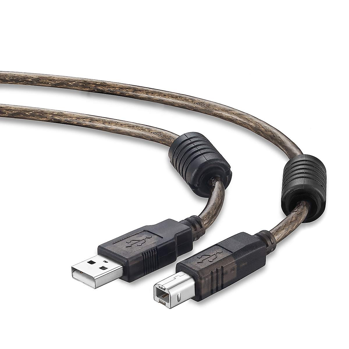 Tan QY Active USB 2.0 Printer Cable 100Ft - A-Male to B-Male High Speed Printer/Scanner/Repeater Cable for HP, Canon, Lexmark,Dell, Samsung etc (100Ft/30M)