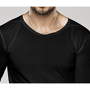 Miabella Solid 925 Sterling Silver Italian 3mm Diamond-Cut Solid Flat Mariner Link Chain Necklace for Women Men, Made in Italy (Length 18 Inches (Small))