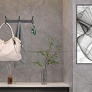 SCUNDA Stainless Steel Coat Rack Wall Mount with 3 Hooks, Metal Wall Hook for Hanging Entryway, Bathroom, Mudroom, Kitchen (Matte Black, 11 inch,1 Pack)