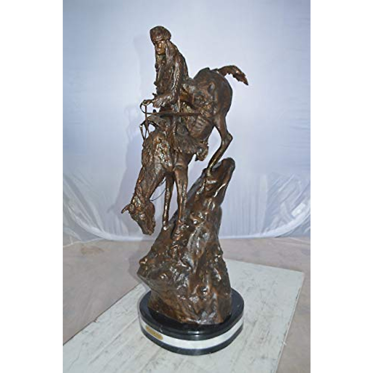 Mountain Man by Remington Bronze Statue - Size: 11" L x 11" W x 30" H.