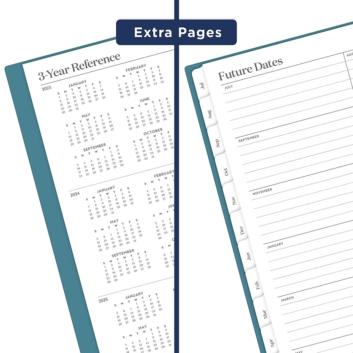 Cambridge 2023-2024 Academic Planner, Weekly & Monthly, 8-1/2" x 11", Large, WorkStyle Balance, Monthly Tabs, Pocket, Flexible Cover, Teal (1606-905A-12)