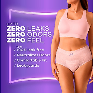 Always Discreet Adult Incontinence Underwear for Women and Postpartum Underwear, L, Up to 100%* Bladder Leak Protection, 76 CT,