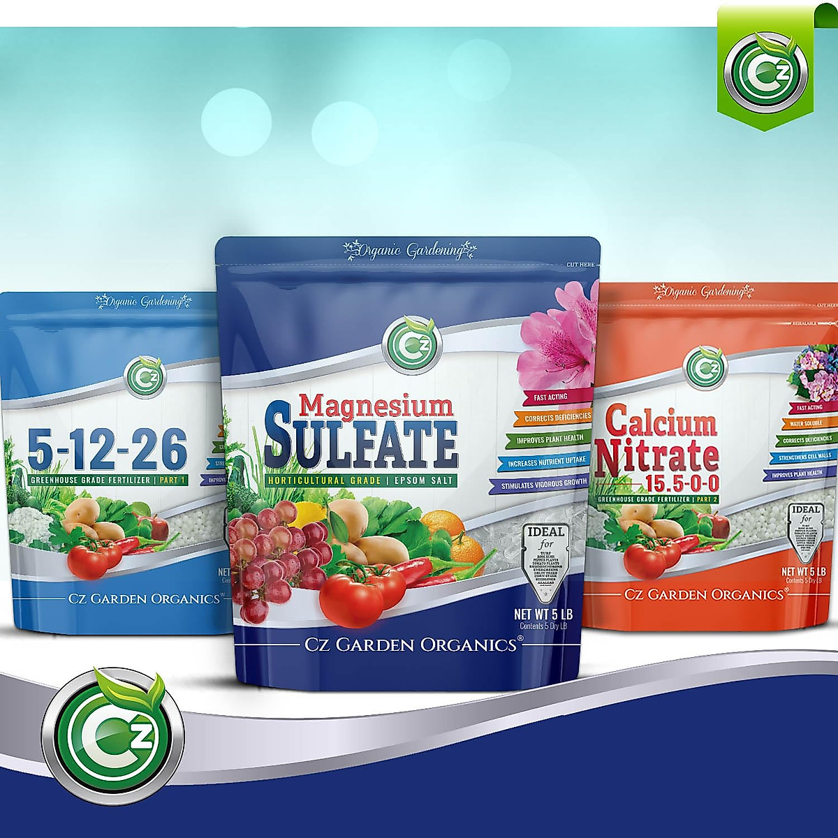 Magnesium Sulfate Epsom Salt 5LB - Made in USA - Plant Food Fertilizer for Hydroponics, Plants, Flower Gardens - Fruit, Vegetables, Holistic Herbs. OMRI Listed