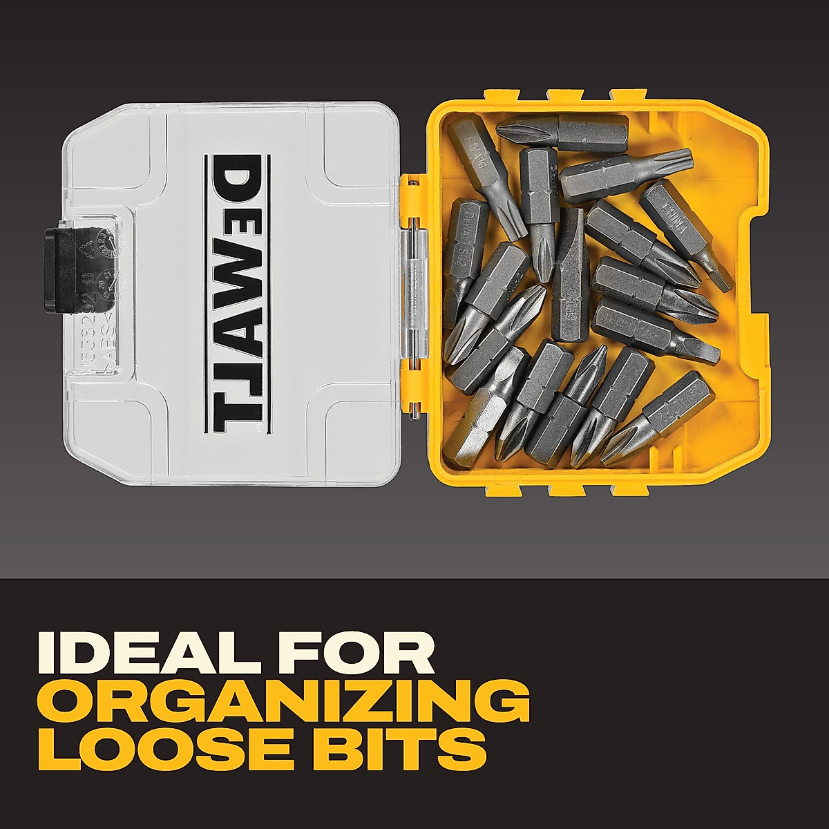 DEWALT DWAF2058CS 18 pc. Compact Magnetic Drive Guide Set, Yellow