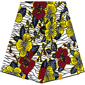 Vkceeool African Wax Print Fabric Ankara Cloth Fabric 6 Yards 100% Cotton (Fabric-B14)