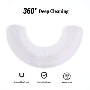 FOKER U-Shaped Electric Toothbrush Brush Replacement Heads, Kids Automatic Toothbrush Head Accessories, Replaceable Toothbrush Head, Silicone Toothbrush Head, Suitable for 2-6 Years Old, Pack of 4