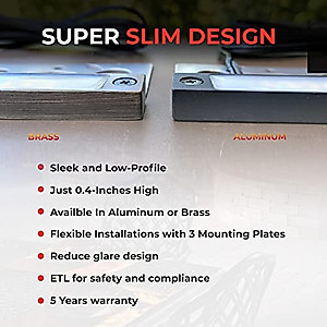 LUMENGY 7-inch 3w Super Slim LED Hardscape Light, Aluminum Black, 3 Mounting Plates for Walls, Decks, Planters, Paver Step & Ceiling, No Visiable Screws, Easy Installation Design, 50K Hours (6-Pack)