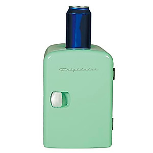 Frigidaire Mini Portable Compact Personal Fridge Cooler, 4 Liter Capacity Chills Six 12 oz Cans, 100% Freon-Free & Eco Friendly, Includes Plugs for Home Outlet & 12V Car Charger - Mint