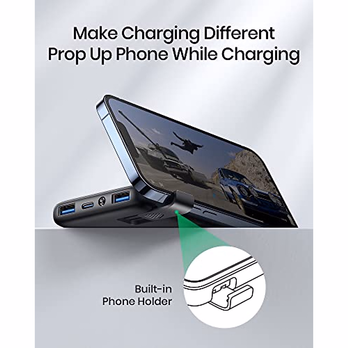 SAFUEL Portable Charger, 22.5W PD3.0 QC4.0 Fast Charge 10500mAh USB C LED Display Power Bank, Quick Charging Battery Pack with Phone Holder for iPhone 13 12 11 Samsung S20 Google AirPods iPad Tablet…