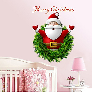 2 Pcs Christmas Windows Stickers Wall Stickers, 3D Santa Claus Merry Christmas Decoration Removable Wall Sticker Festive Children Decor Holiday Door Window Decoration