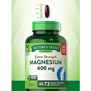 Magnesium | 400mg | 72 Softgels | Value Size | Extra Strength | from Magnesium Oxide | Non-GMO and Gluten Free Supplement | by Nature's Truth
