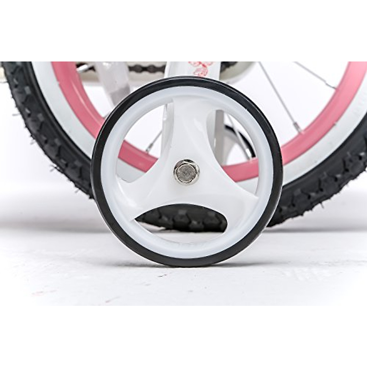 Royalbaby Princess Girl Children's Bicycle Outdoor Ride-On Bike with Training Wheels, Kickstand, Adjustable Seat and Basket, 16 Inch, Jenny/White-Pink