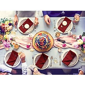 Utopia Home Red Cloth Napkins (12 Pack, 20x20 Inches), Ideal Dinner Napkins for Party, Wedding and Lunch/Dinner