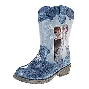 Disney Frozen Cowgirl Western Boots - Elsa and Anna cowboy boot - Blue (size 8 Toddler)