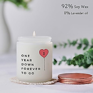 One Year, 1st, 1 Year, First Anniversary Candle Gifts for Him Her Couple- Best Happy Paper Anniversary Girlfriend Boyfriend Wife Husband Romantic Gift