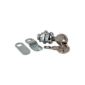 JR Products 00305 Standard Compartment Door Key Lock - 5/8", Silver