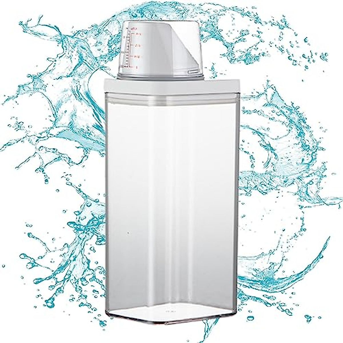 Laundry Detergent Dispenser, Washing Powder Storage Detergent Container with Measuring Cup, Laundry Powder Container Fabric Softener Box, Detergent Dispenser for Bathrooms Toilets