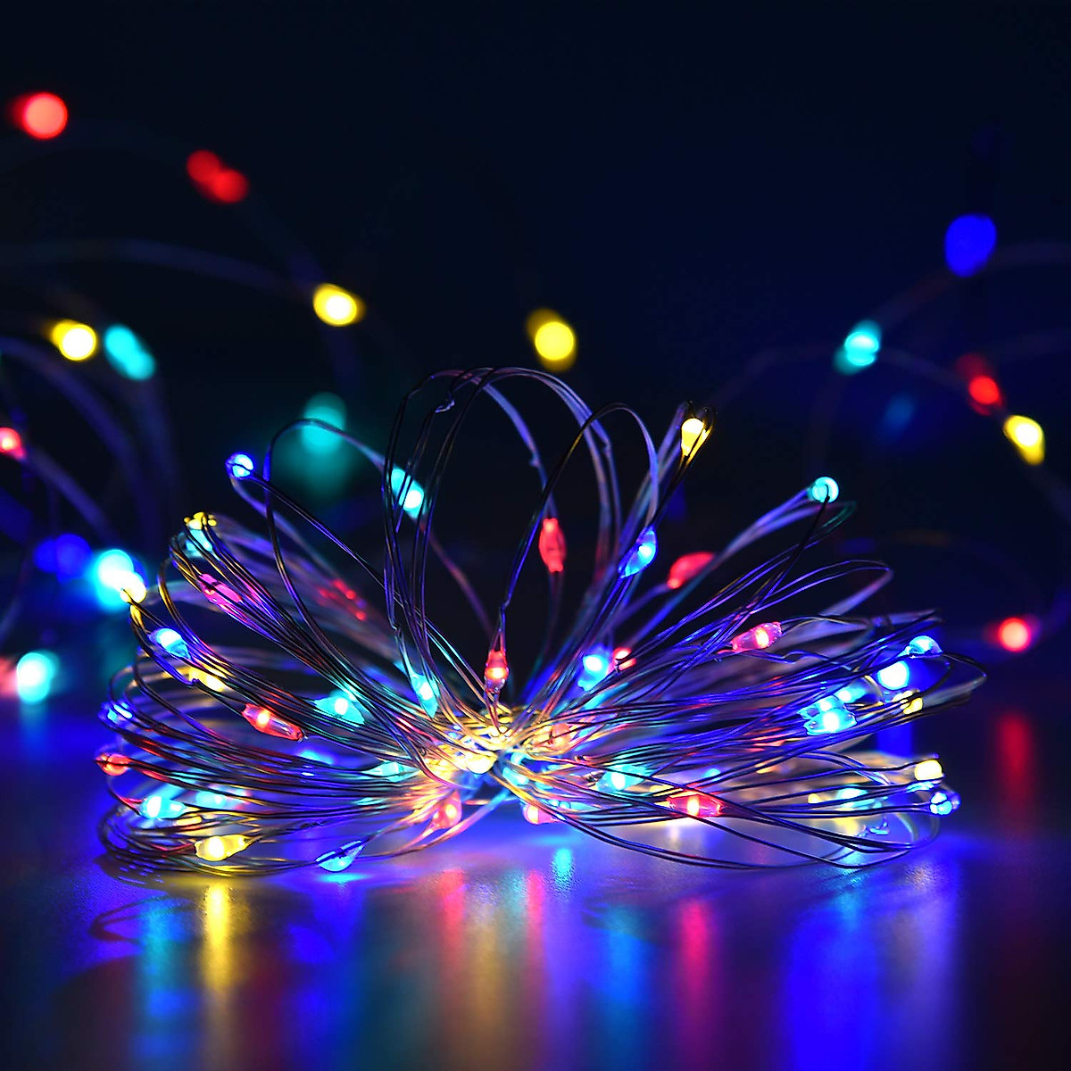 SPRKLINLIN 2 Pack 100 LED Solar Powered String Lights, Outdoor Waterproof Copper Wire 8 Modes Fairy Lights for Garden, Patio, Party, Christmas, Home (Multicolor)