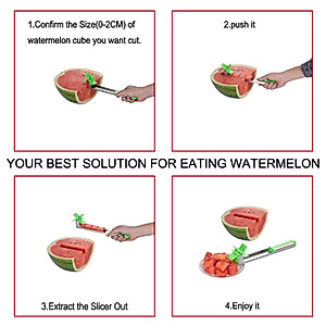Watermelon Windmill Cutter Slicer, YIDADA Stainless Steel Shape Fruit Tools Quickly Cut Tool Kitchen Gadgets with Melon Scoop