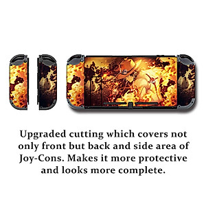 GilGames Skin Decal for Nintendo Switch, Anime Protector Wrap Protective Faceplate Full Set Stickers Console Dock