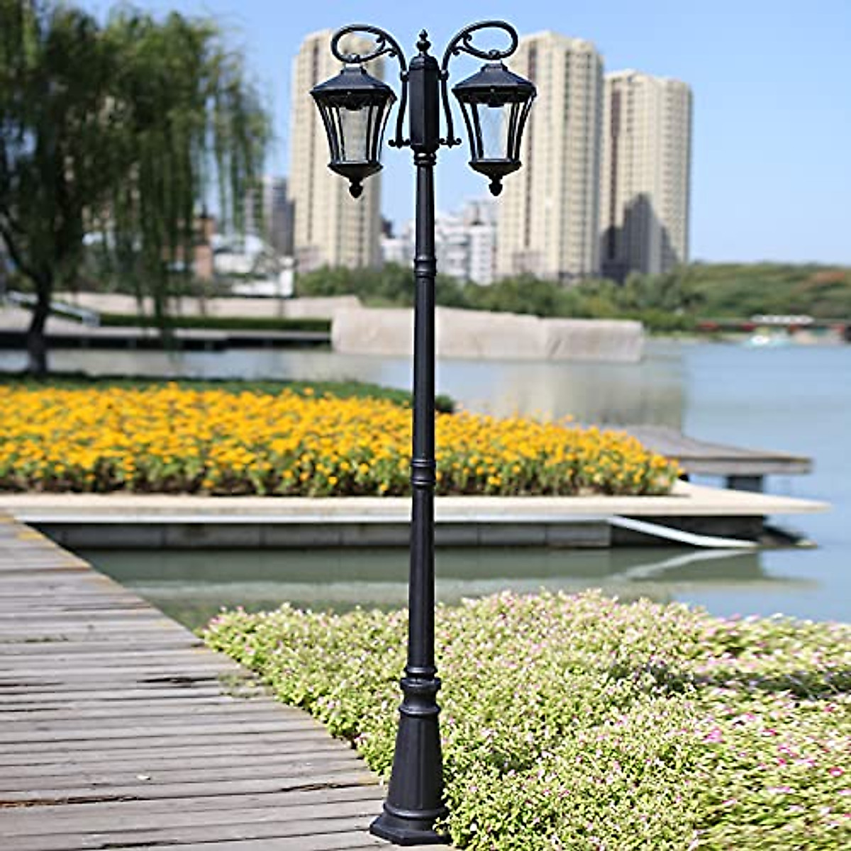 Enlylyog Fashion Simple Modern European Garden Landscape Lamp, Outdoor High Pole Street Lamp, Home Villa Garden Lawn Lamp,Hotel Outdoor Garden Lamp