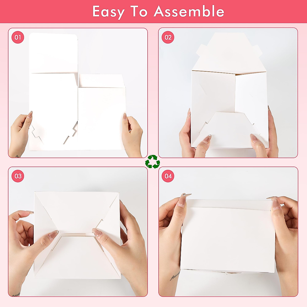 MESHA 100PC White Gift Boxes with Lids for Presents 6x6x4 Inch,Sturdy Bridesmaid Proposal Small Gift Box,Recyclable Paper Party Favor Gift Boxes Bulk for Wedding,Graduation,Birthday