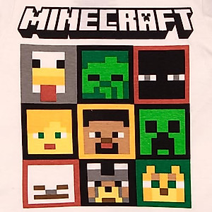 Minecraft Characters Boys Long Sleeve T-Shirt, 3-Pack Bundle Set for Kids and Toddlers (Size 7, Black/White/Royal)