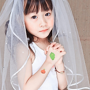 FOMIYES 10 Sheets of Kids Temporary Tattoos Fruit Vegetable Tattoo Stickers Cartoon Stickers Body Art Sticker Wall Stickers Kids Party Decorations Supplies