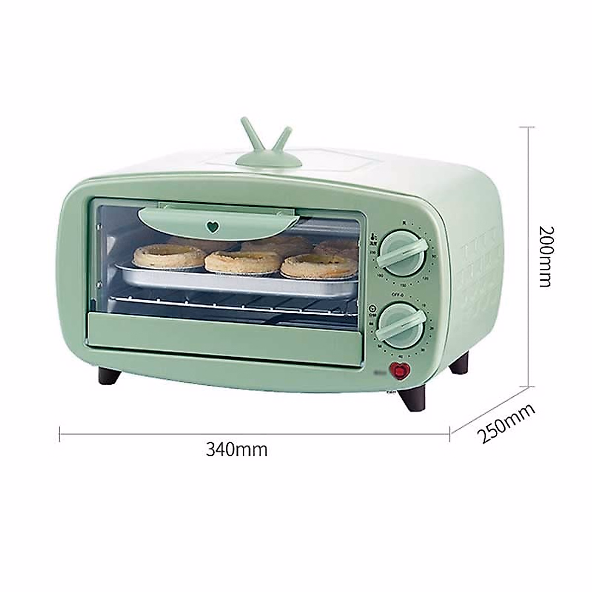 FZZDP Mini Household Electric Oven Multifunctional Pizza Cake Baking Oven With 60 minutes Timer Stainless Steel Toaster 2 Layers