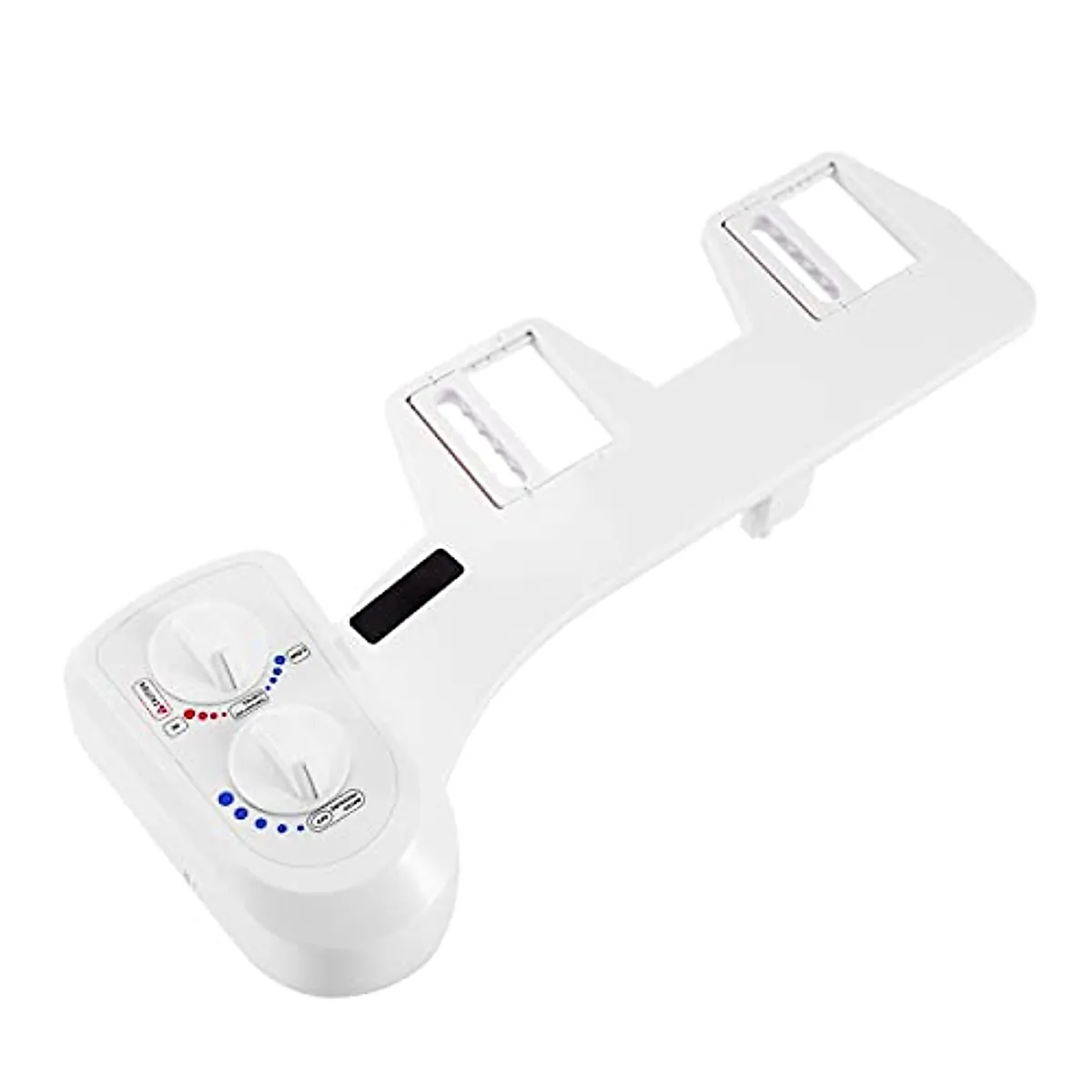 Absbidet Attachment for Toilet, Double Knob Toilet Bidet with Self Cleaning Function, Simple Installation ABS Attachment Single Nozzle Bidet for 2 Piece Toilet(G1/2)