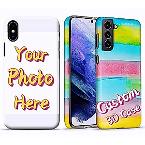 Unique-Custom-Gift Personalized Photo 3D Hard Plastic Phone Case Compatible with OPPO R17 Find X2 X3 F17 F9 A72 Reno 8 7 6 Realme 8 Pro, Customize Picture Thin Hard PC Phone Cover Full Printed 3D Edge