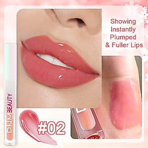 BINGBRUSH 3 Pcs Color Changing Lip Gloss Lip Oil Tinted, Peaches Plumping Magic Mood Lipstick Lip Glaze, High-Shine Clear Shimmer Lip Stain Lip Balm, Longlasting Lips Will Not Dry Out