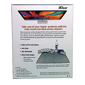 The Original Premium iKlear Screen Cleaner Kit For Iphone, Ipad, Imac, Gaming Monitor, Large Screen TV’s, Included With DMT Cloth MADE IN THE USA