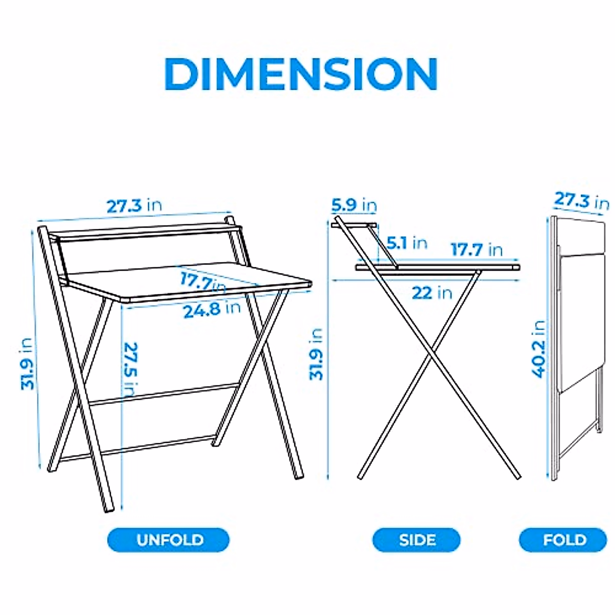 GreenForest 70 in L Shaped Desk with Drawers and Printer Stand and Small Folding Desk No Assembly Required