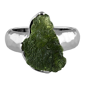 Starborn Sterling Silver Genuine Moldavite Ring (7)