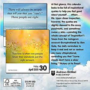 Unspirational 2021 Day-to-Day Calendar: everything happens for no reason